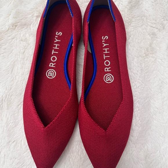 Rothy's | Shoes | Rothys The Point Bright Red Knit Fabric Womens Pointed Slip On Ballet Flats 85 ...